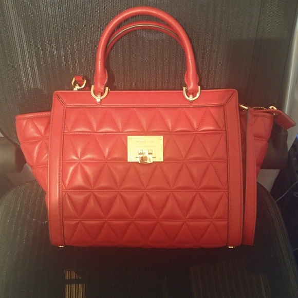 Bags | Mk Quilted Red Bag | Poshmark